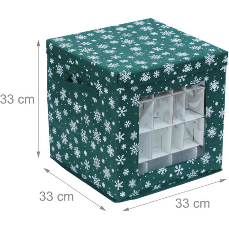 Relaxdays Christmas bauble storage boxes, set of 3, HxWxD: 33 x 33 x 33 ...