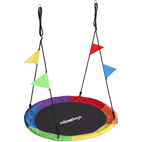 Relaxdays Nest Swing, with Bunting, for Children, Adjustable, Outdoor ...