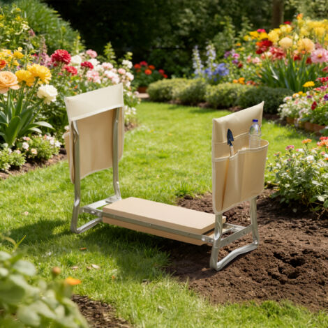 Relaxdays Garden Kneeler & Seat, Foldable, Padded with Tool Pockets, 2 ...