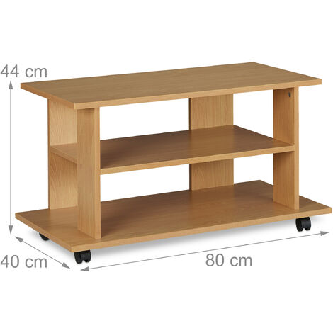 Relaxdays TV Stand on Castors, 2 Compartments, Console & Receiver Stand ...