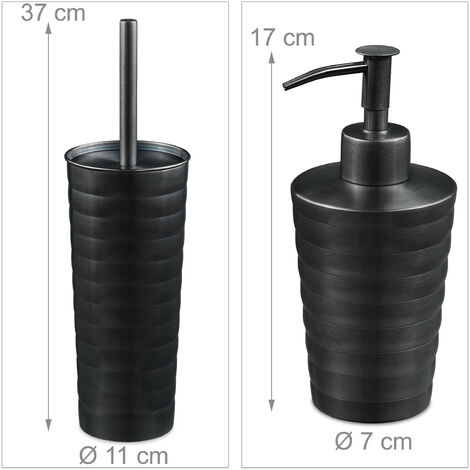 Relaxdays 5-piece bathroom accessory set, brushed stainless steel ...