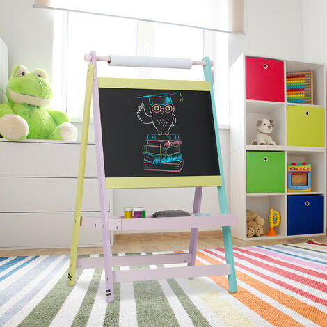 Relaxdays Children´s Chalkboard with Replaceable Paper Roll, Self ...