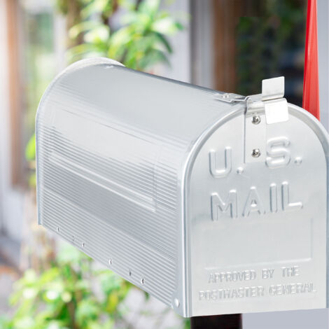 Relaxdays American-Style Letterbox, Aluminium, Original US Mailbox ...