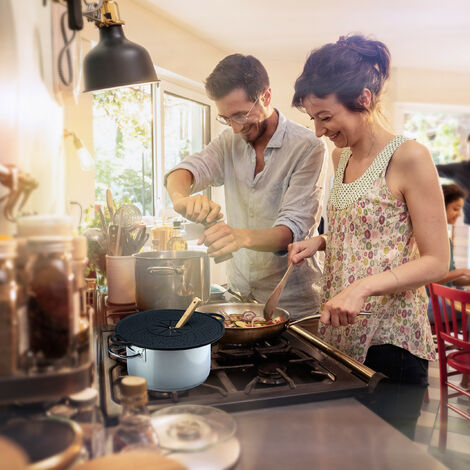 Relaxdays Silicone Pot Watcher, Spill and Boil Over Cover, Heatproof ...