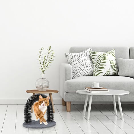 Relaxdays Cat Scratching Arch, Includes Catnip, Cat Brush for All Hairs ...