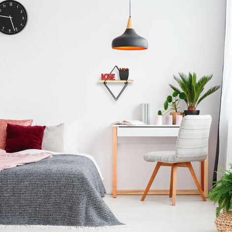 Relaxdays Floating Shelf, Industial Design, Wall Mount, Diamond Shaped ...