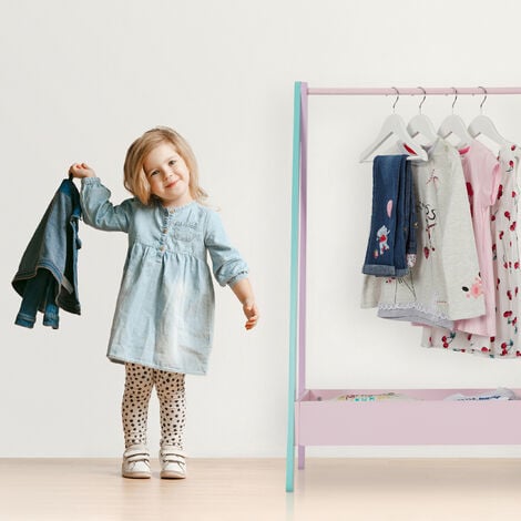 Relaxdays Children’s Clothes Rail, Rack for Bedroom or Nursery, with ...