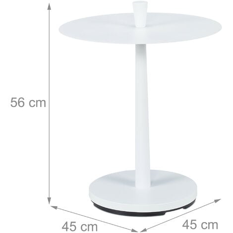 Relaxdays Small Coffee Table, Round Storage Sidetable, HxD: 48.5x40 cm, Metal & MDF, Occasional ...