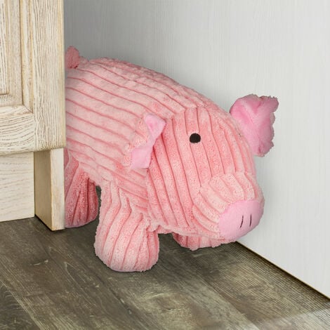 Relaxdays Pig Door Stop, for Floor, Standing, Fabric with Sand Filling ...