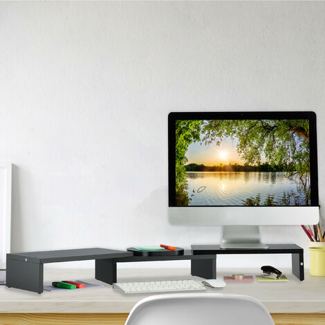 Relaxdays Dual Monitor Stand, Adjustable, Ergonomic, Screen Viewing ...