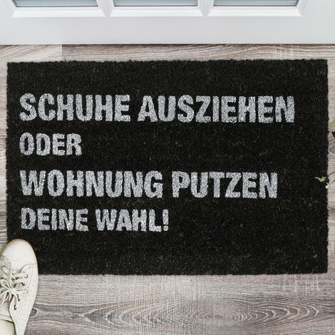 Relaxdays Coir Doormat for Indoor & Outdoor Use, with German Phrase ...