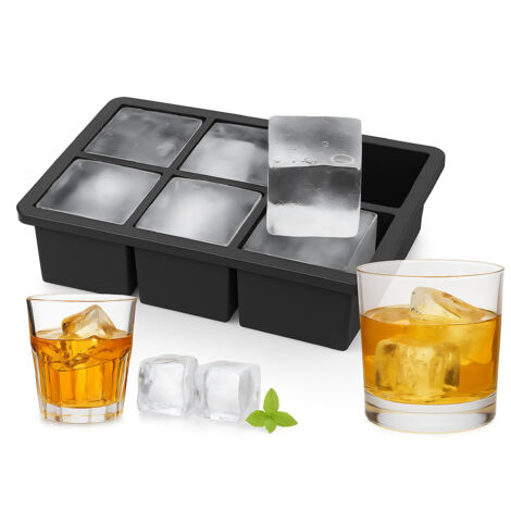 Relaxdays 2x Ice Cube Mould Silicone, Reusable, Xxl for 5 CM Cubes ...