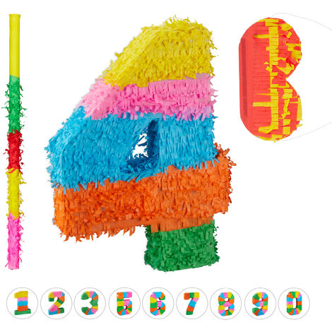 Relaxdays Pinata, Number 4, Hanging, Party for Children and Adults ...