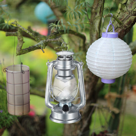 Set of 4 Relaxdays LED Storm Lamps, Retro Lantern as Window Decoration ...