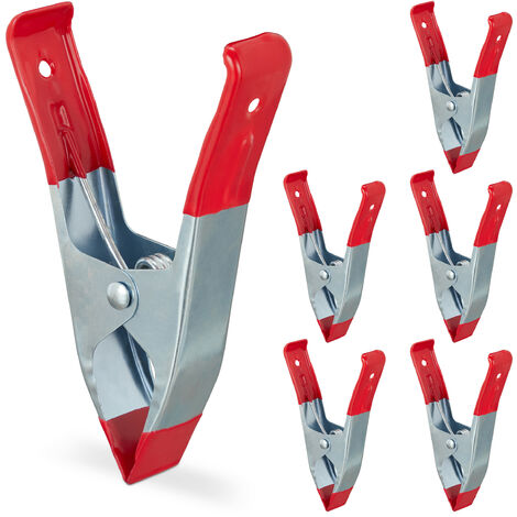 Relaxdays Clamps in a Set of 6, Glue Clamps for Handicraft, Model ...