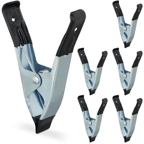 Relaxdays Clamps in a Set of 6, Glue Clamps for Handicraft, Model ...