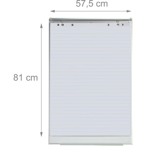 Relaxdays Flipchart Paper, Lined Presentation Paper Roll, Pad of 50 ...