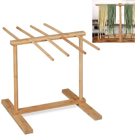 Relaxdays Pasta Drying Rack, 8 Bars, Pasta Dryer, Pasta Stand, Pasta ...