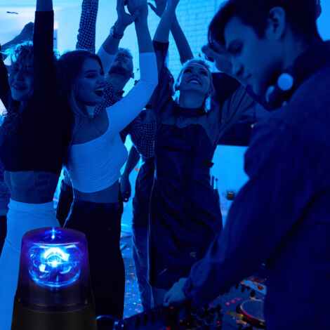 Relaxdays LED Blue Light, 2x Strobe Set with Rotating Reflector ...