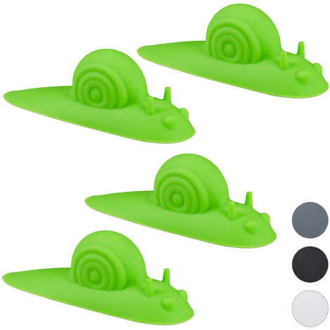 Relaxdays Set of 4 Snail Door Stops, Rubber Wedges, Soft, Protects ...