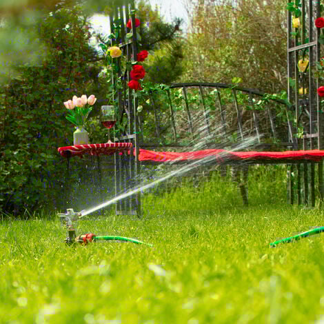 Relaxdays Sprinkler Head Water Irrigation Garden Lawn Spray Range 13 m Areas up to 530 m 20 360 Angle Black