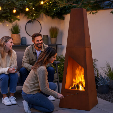 Relaxdays Terrace Oven, Outdoor Stove, Grill Function, H x W x D: 149 x ...