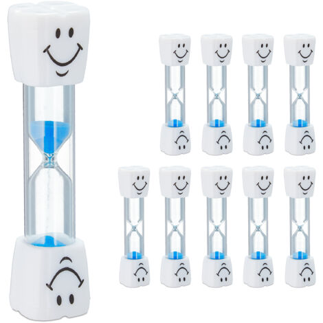 Relaxdays Toothbrush Timer, Set of 20, Toothbrushing Sand Timer, 3 ...