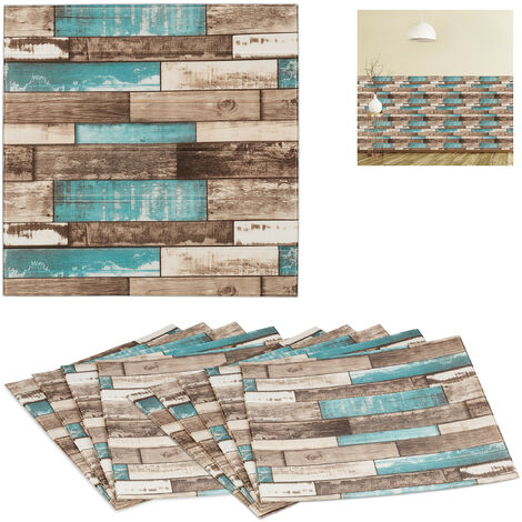 Relaxdays Self-Adhesive Wall Panels, Set of 10, Cut to Size, Modern ...