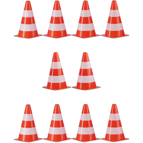 Relaxdays Set of 40 Safety Cones, Stackable, Field & Track Cones ...