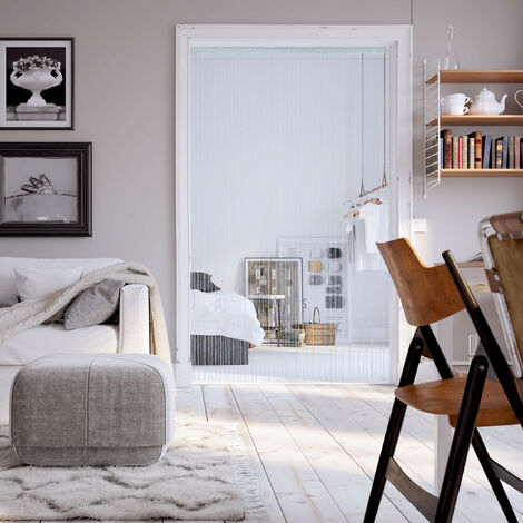 Set of 10 Relaxdays String Curtains, Pull-through, can be shortened ...