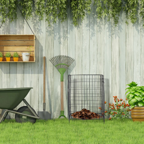Relaxdays Metal Compost Bin, Bottom Grid and Legs, HxWxD: 68 x 46 x 46 ...