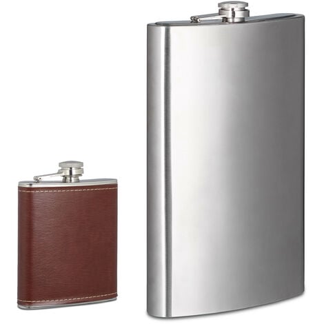 2x stainless steel flask, giant flask with 1.8 litre capacity, 200 ml ...