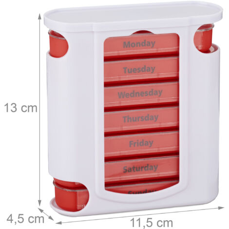 Set of 5 Relaxdays 7-Day Pill Tower, Weekly Medicine Boxes, 4 ...