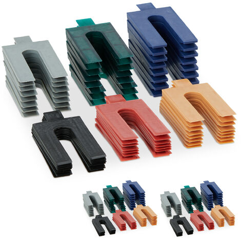 Relaxdays Plastic Spacers, Set of 144, Glazing Blocks in 6 Sizes ...