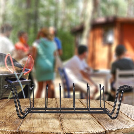 Relaxdays Rib and Roast Holder, Roasting Rack for Barbecue, Carbon ...