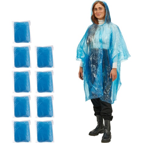Set of 30 Relaxdays Rain Poncho, With Hood, Single-Use Raincoat for ...