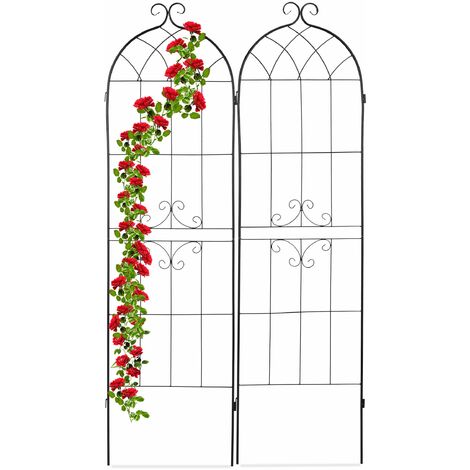 Relaxdays Garden Trellis, Set of 2, 180 x 50 cm, Support for Climbing ...