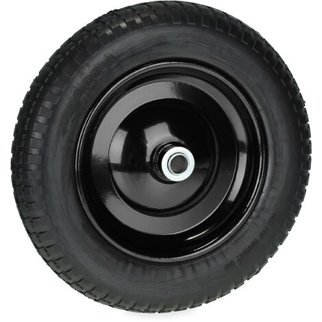 Relaxdays Wheelbarrow Wheel 3.00-8, Rubber Tyre with Steel Rim ...