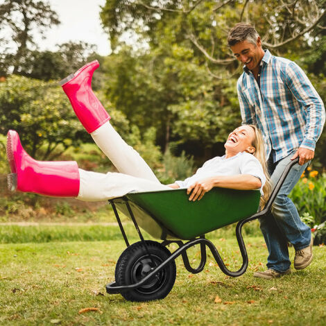 Relaxdays 3.50-8 Wheelbarrow Tyre, Pneumatic Spare Wheel with Fixed ...