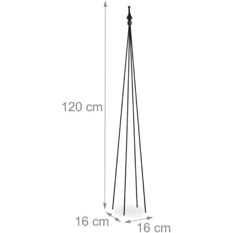 Relaxdays Garden Obelisks, Set of 2, 120 x 16 x 16 cm, Pyramid ...