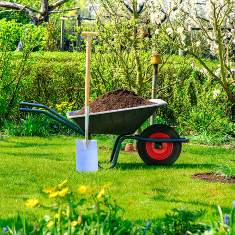Relaxdays Wheelbarrow Wheel 3.50-8, Solid Rubber Tyre with Fixed Axle ...