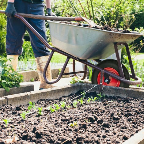 Relaxdays Wheelbarrow Wheel 3.50-8, Solid Rubber Tyre with Fixed Axle ...