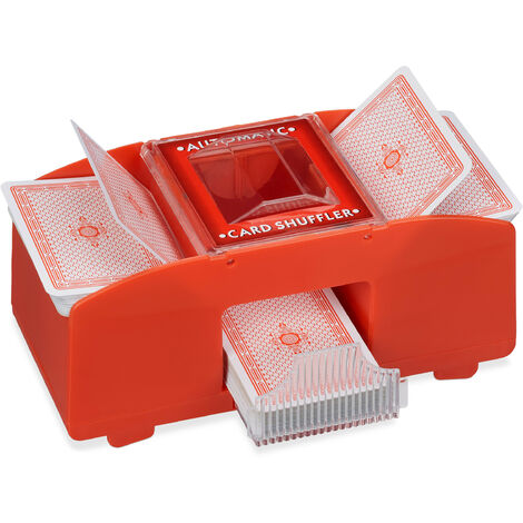 Relaxdays Card Shuffler Electric, 2 Decks, Automatic Card Shuffler ...