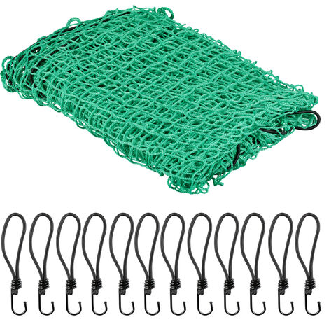 Relaxdays Trailer Net, 3 x 4 m, with 12 Hooks, Corner Markings, Rubber ...