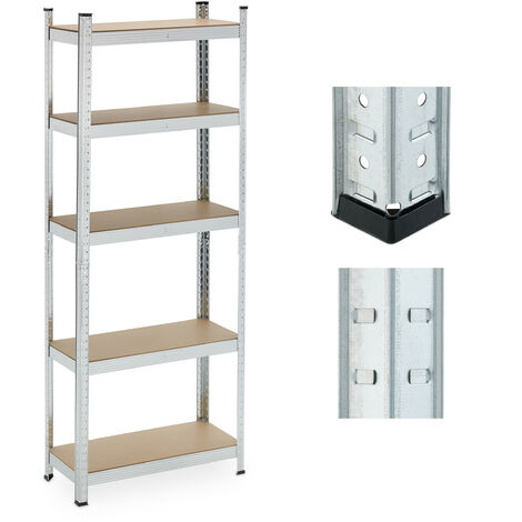 Relaxdays Heavy Duty Shelving Unit, 5 Levels, H x W x D: 180 x 70 x 30 ...