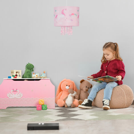Relaxdays Kids Light Fixture, Lampshade with Unicorn, 158 x 35 cm, E27 ...