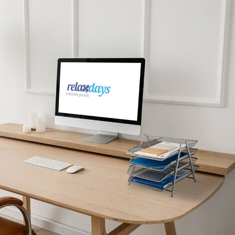 Relaxdays Document Tray, 4 Compartments, Filing System, Mesh, Letter ...