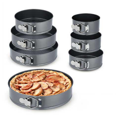 Relaxdays Set of 7 Springform Pans, Round Baking Forms, Different ...