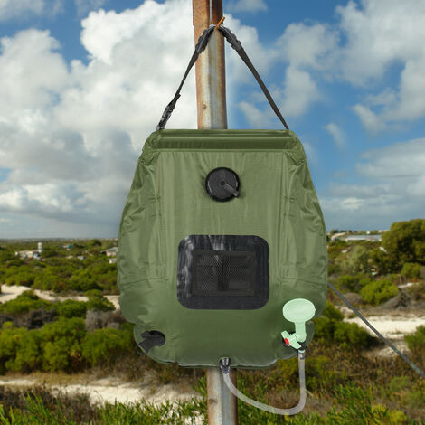Relaxdays Camping Shower Solar, 20 Litres, Outdoor Shower Camping, Hang ...