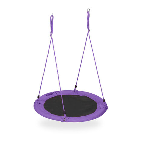 Relaxdays Round Nest Swing, Ø 100 cm, Kids & Adults, Max. Load 100 kg ...